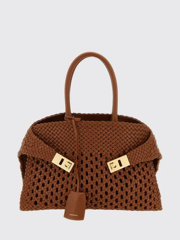 FERRAGAMO Hug Woven Nappa Bag