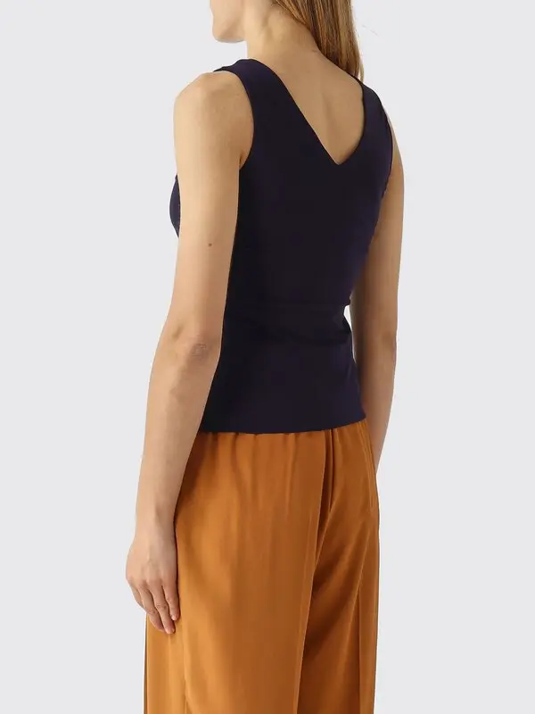 Malìparmi Sleeveless V-neck Jersey Top - Navy