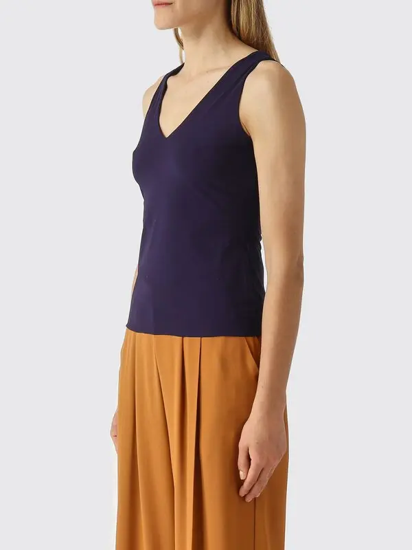 Malìparmi Sleeveless V-neck Jersey Top - Navy