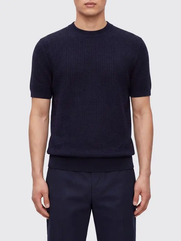 BOSS Cotton Crew Neck Sweater - Blue