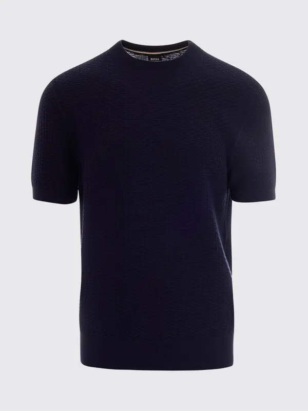 BOSS Cotton Crew Neck Sweater - Blue