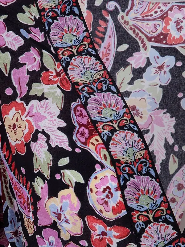 Rixo Floral Print Silk Long Dress