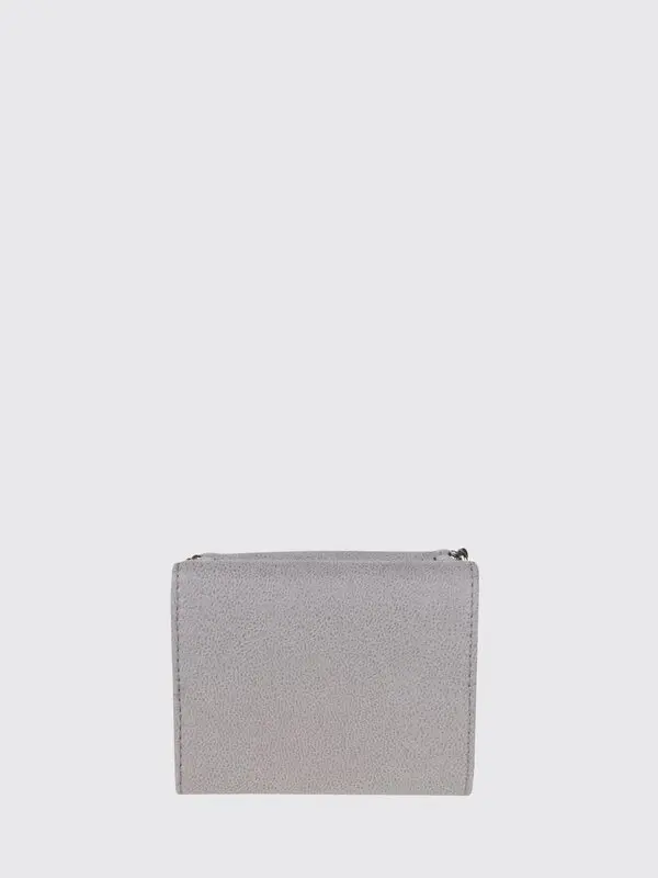 Stella McCartney Falabella Crackled Synthetic Suede Wallet - Grey