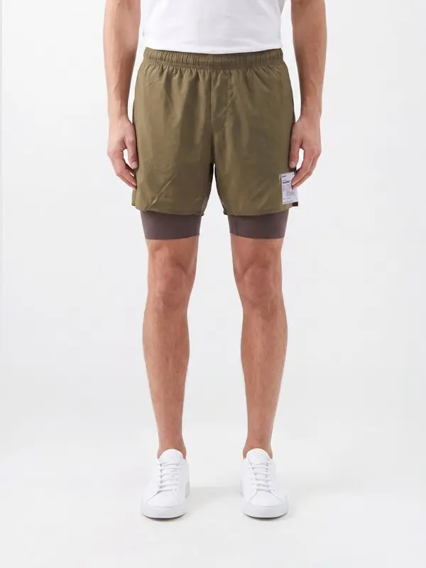 Satisfy Slim-fit Nylon Running Shorts - Olive