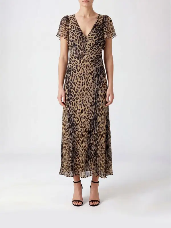 Rixo Animalier Viscose Midi Dress - Multicolor