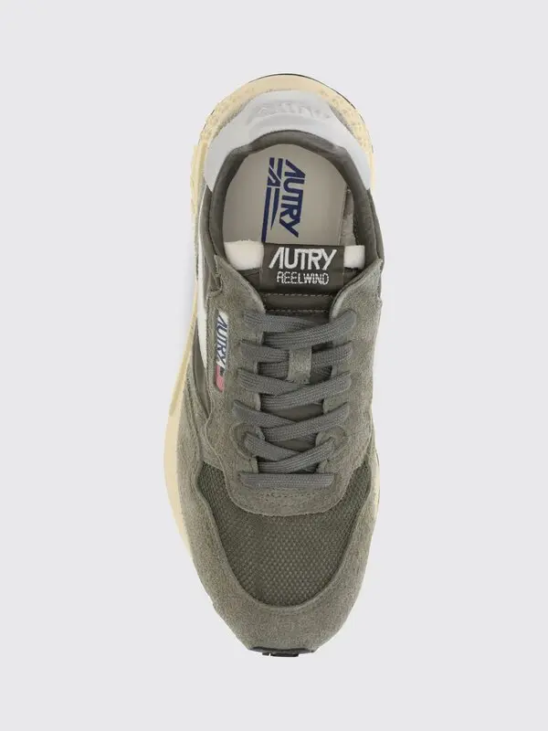 AUTRY Reelwind Two-tone Nylon And Suede Low Top Sneakers - Green