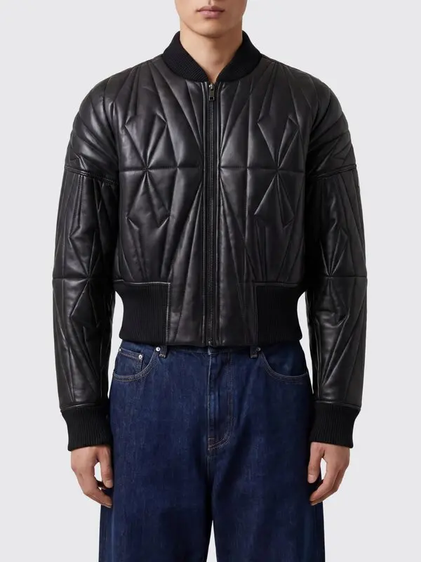 Rick Owens Moncler X Quilted Calfskin Cropped Bomber Jacket - Black