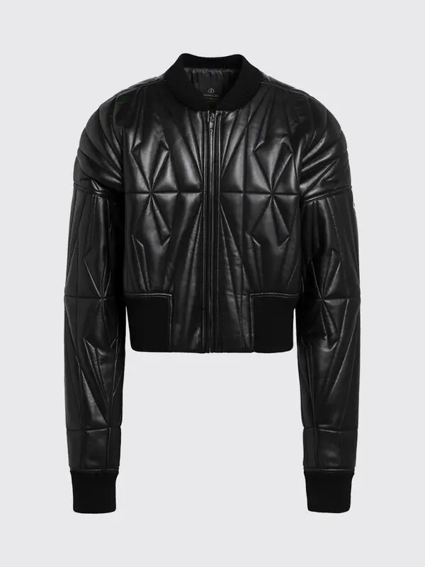 Rick Owens Moncler X Quilted Calfskin Cropped Bomber Jacket - Black