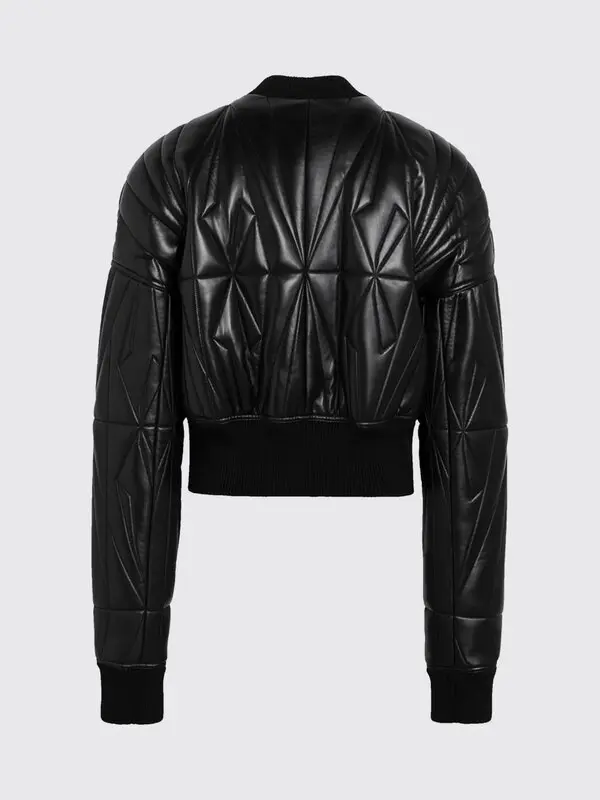 Rick Owens Moncler X Quilted Calfskin Cropped Bomber Jacket - Black