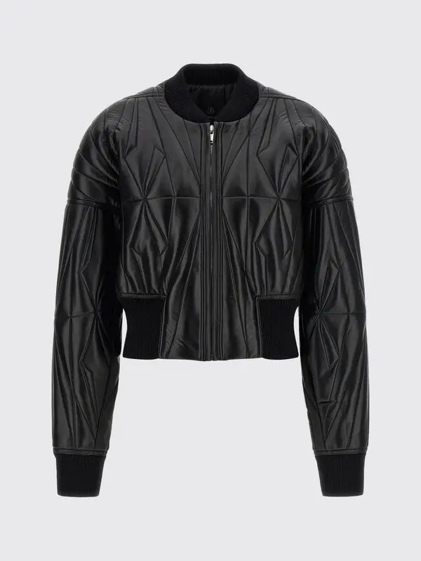 Moncler Quilted Nappa Leather Bomber Jacket - Black