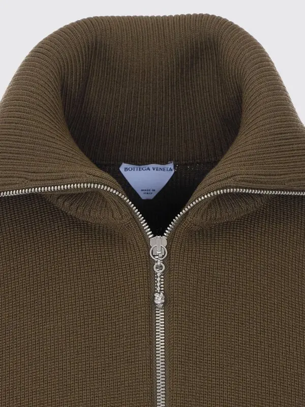 Bottega Veneta Wool And Cotton Zip-up Cardigan - Brown