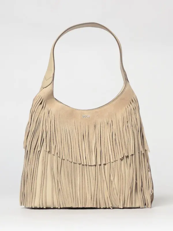 BOSS Lenah Fringed Suede Bag