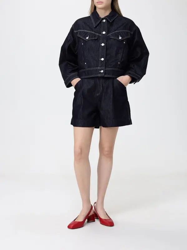 BOSS Denim Shorts With Graphic Print