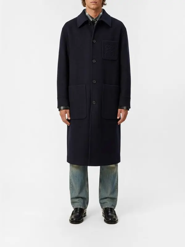 Loewe Single Breasted Wool And Cashmere Coat