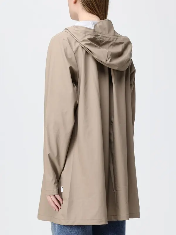 Rains Hooded Waterproof Polyester Trench Coat - Beige