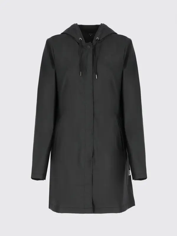 Rains Hooded Waterproof Polyester Raincoat - Black