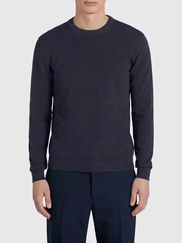 ZANONE Cotton Crew Neck Sweater - Blue