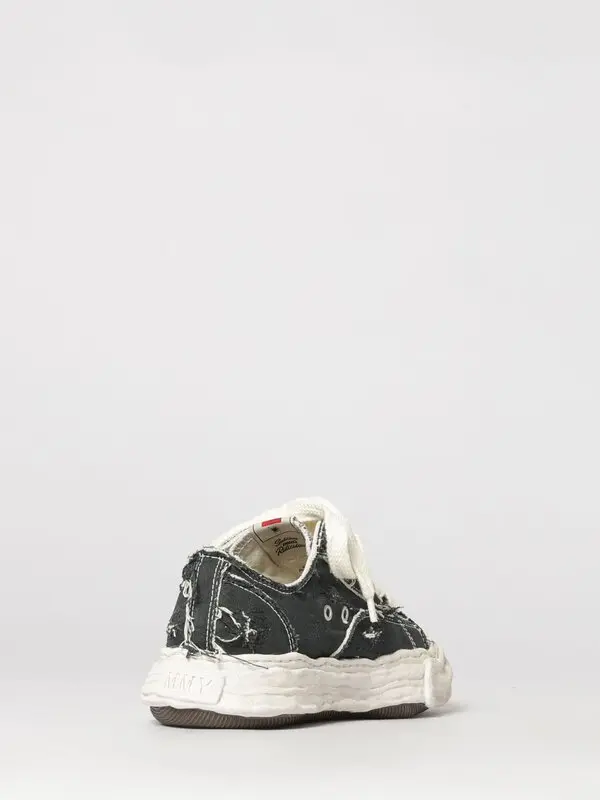 Mihara Yasuhiro Peterson Distressed Cotton Low Top Sneakers - Black