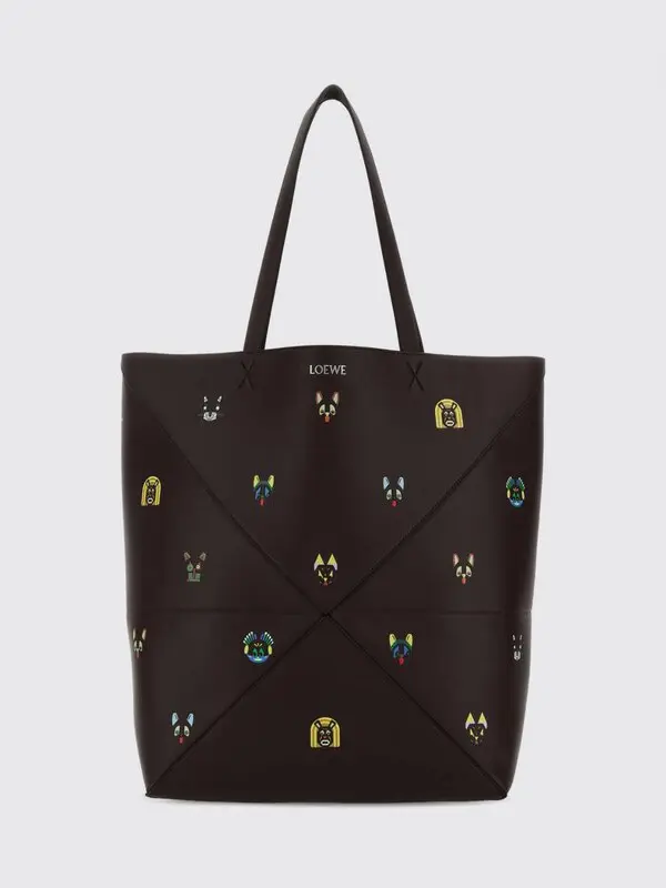 Loewe Louis Wain X Puzzle Fold Bag In Printed Nappa - Brown