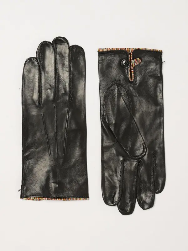 Paul Smith Lambskin Leather Gloves - Black