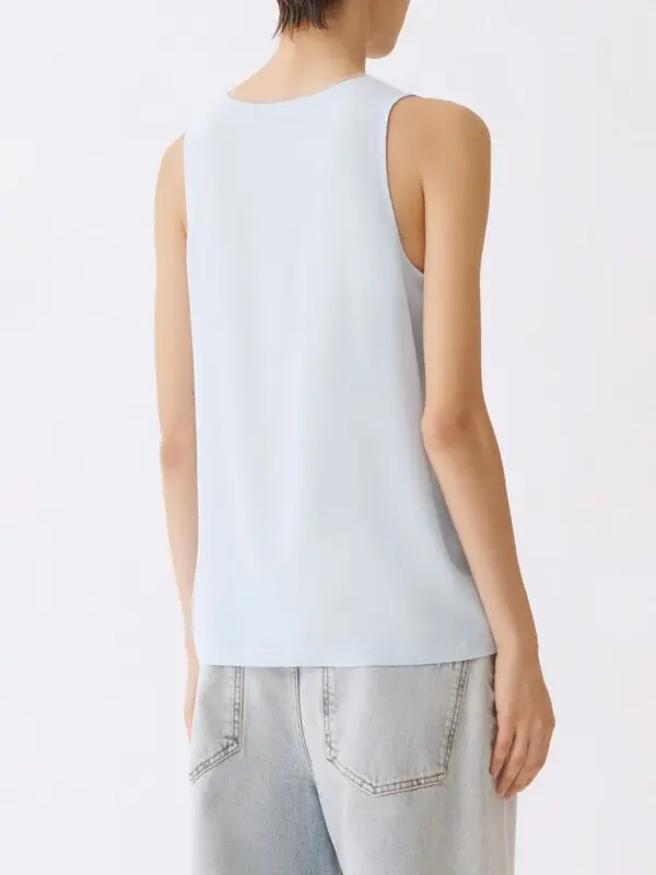 Fabiana Filippi Silk Blend Basic Top - Water