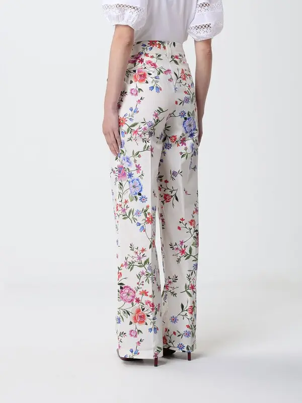 Liu Jo Floral Print Cotton Poplin Wide-leg Palazzo Trousers