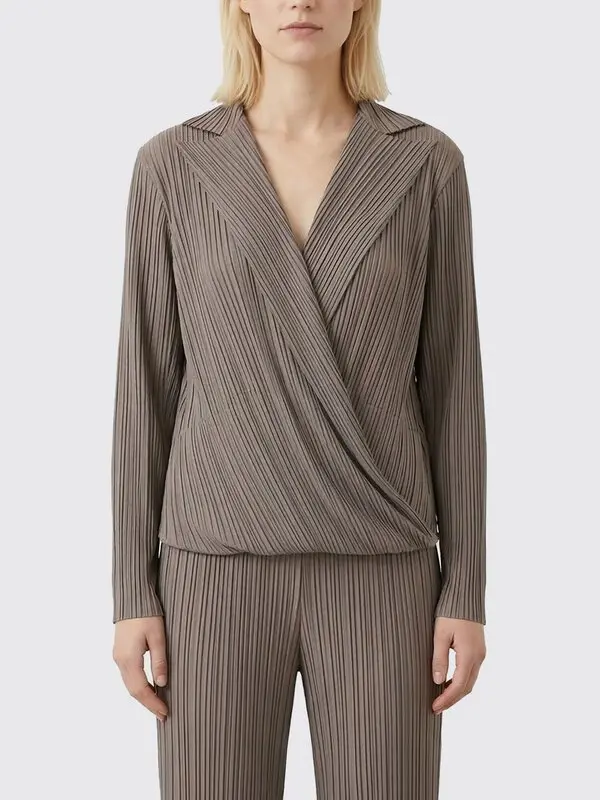 Giorgio Armani Pleated Wrap Blouse