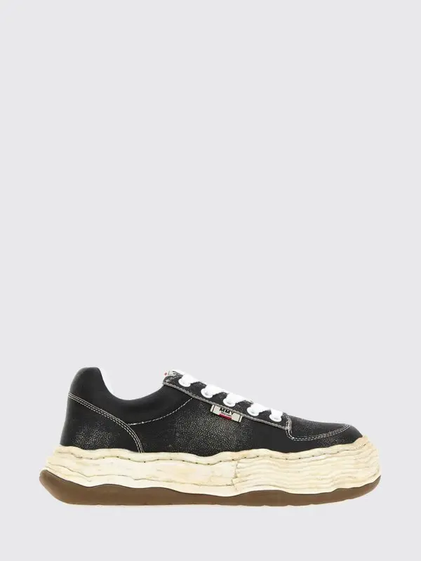 Mihara Yasuhiro Oliver Distressed-effect Low-top Leather Sneakers - Black