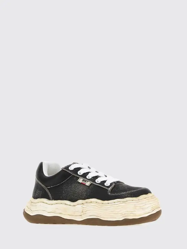 Mihara Yasuhiro Oliver Distressed-effect Low-top Leather Sneakers - Black