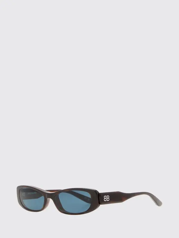 Balenciaga Nova Oval Acetate Sunglasses With Monogram - Brown