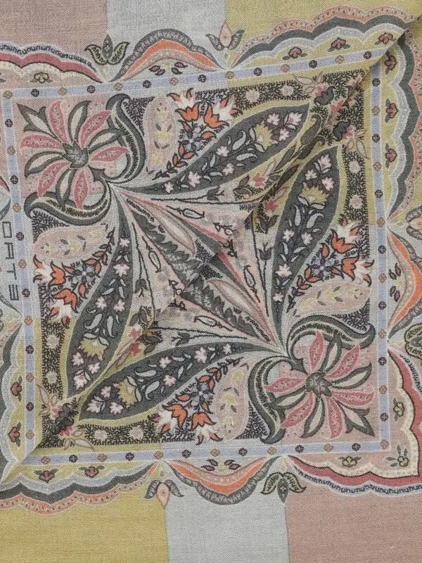 Etro Paisley Print Square Scarf In Silk, Cashmere And Wool