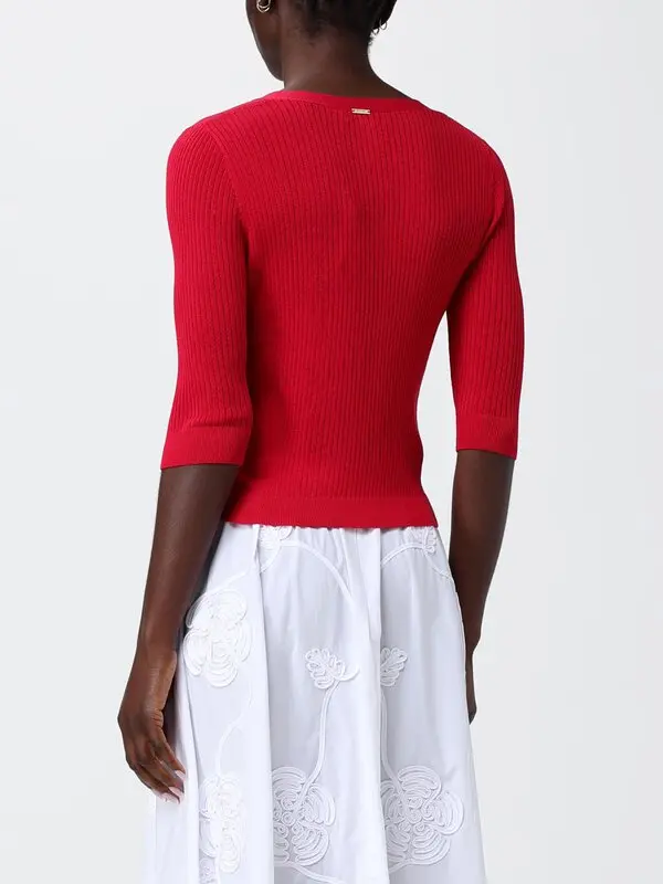 TWINSET Slim Fit Ribbed Cotton And Silk Cardigan