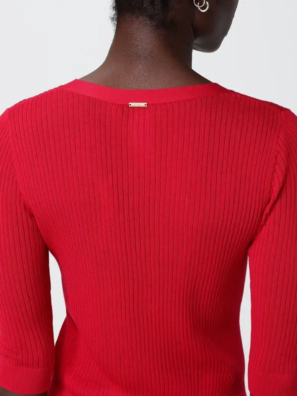 TWINSET Slim Fit Ribbed Cotton And Silk Cardigan