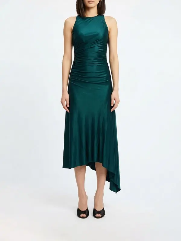 Victoria Beckham Asymmetrical Ruched Dress - Black