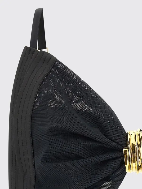 Elisabetta Franchi Crop Bra Top With Metal Ring