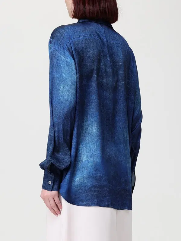 Liu Jo Cotton Shirt With Print - Navy
