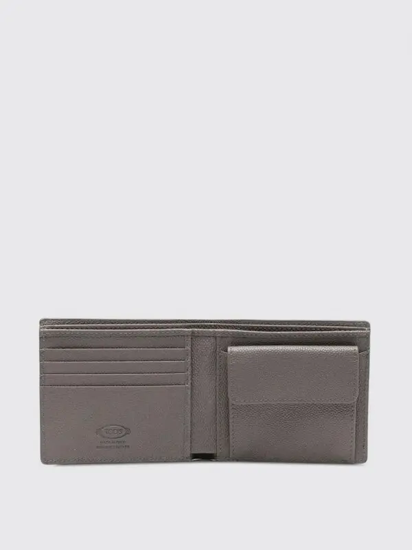 TOD'S T Timeless Grained Leather Wallet