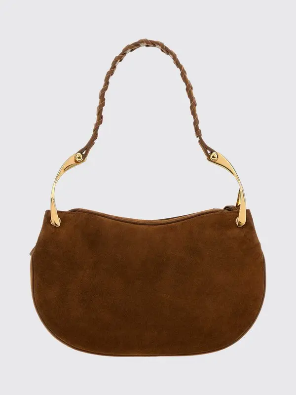 Alexander McQueen Suede Handbag With Gold Tone Hardware