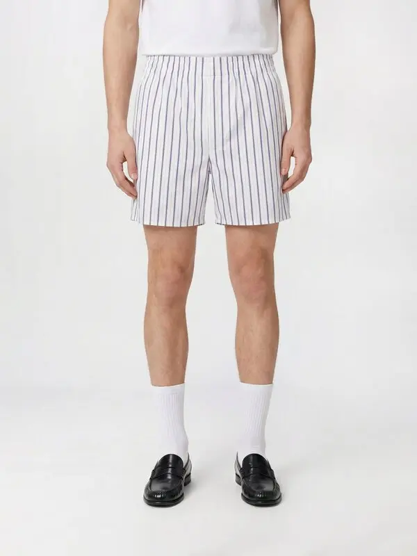 AMI Paris Striped Cotton Shorts