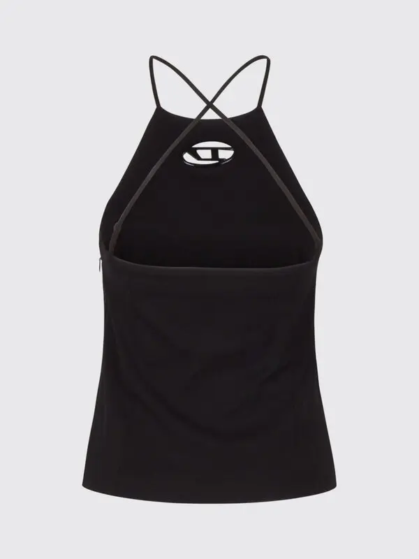 DIESEL® Halter Neck Top With Logo Detail