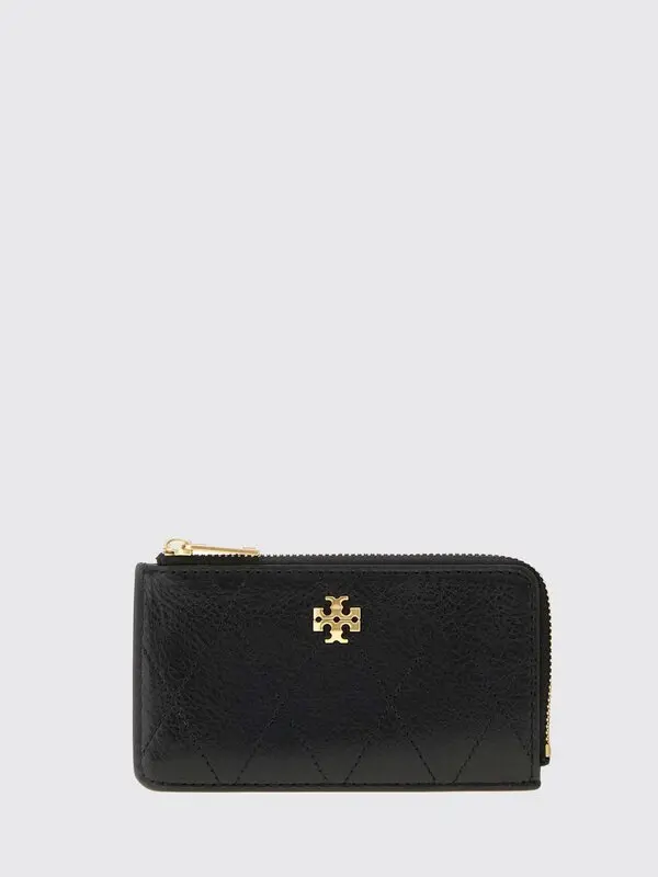 Tory Burch Quilted Leather Wallet With Gold Tone Logo