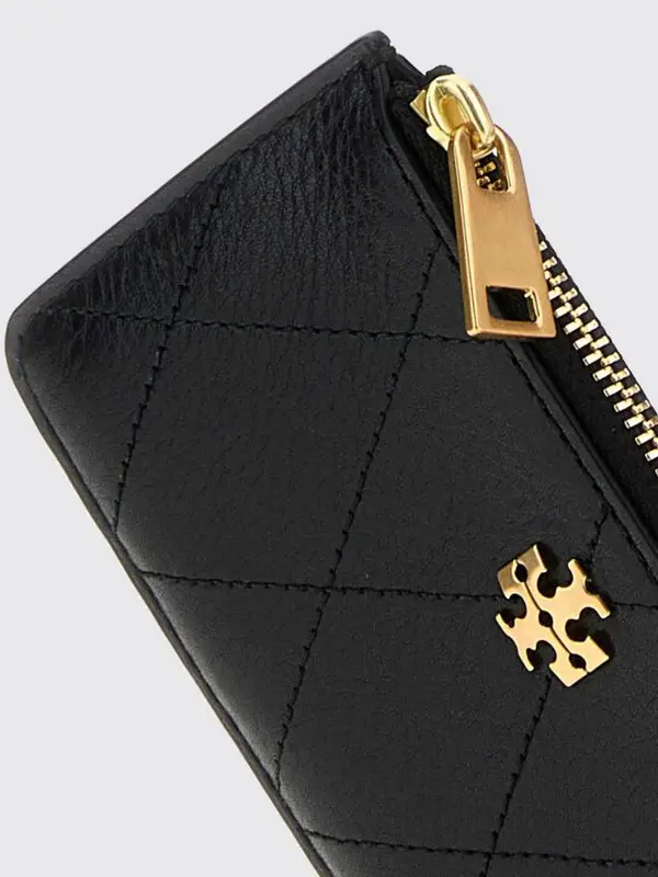 Tory Burch Quilted Leather Wallet With Gold Tone Logo