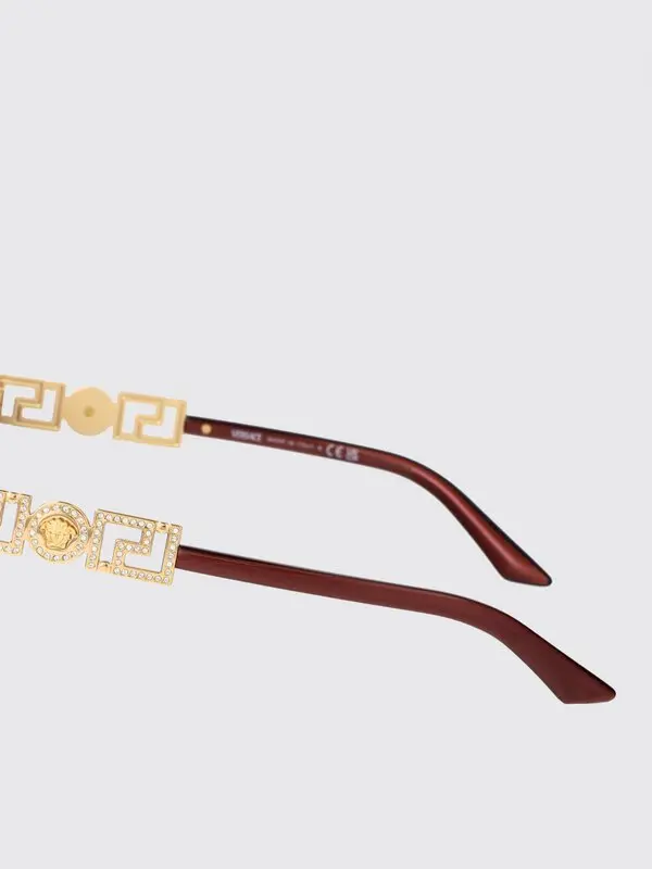 Versace Embellished Square Frame Sunglasses - Red