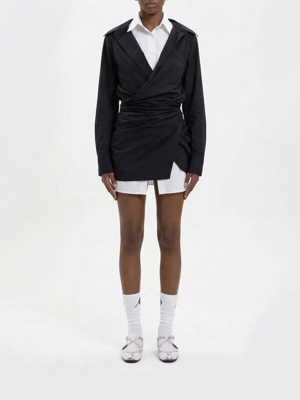 Attico Stretch Cotton Double-layer Mini Dress