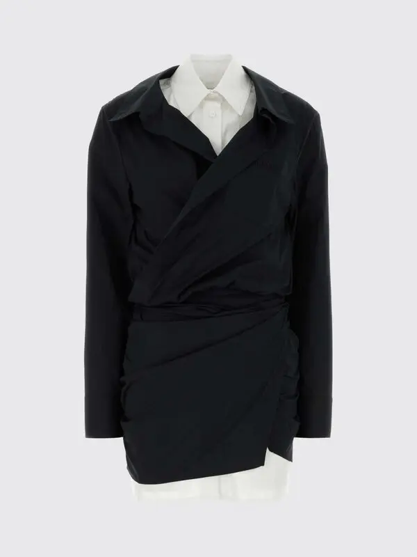 Attico Stretch Cotton Double-layer Mini Dress