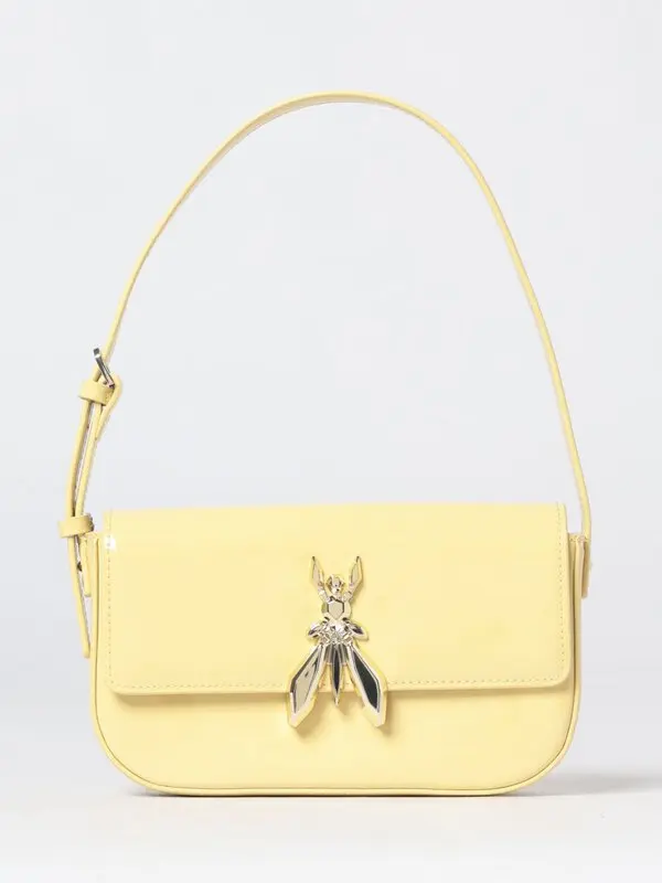 Patrizia Pepe Patent Leather Shoulder Bag With Fly Logo