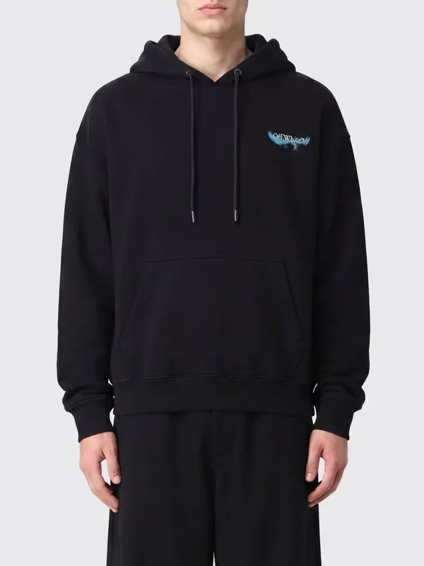 Off-White Relaxed Fit Cotton Hoodie With Arrow Logo