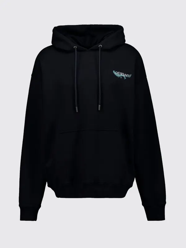 Off-White Relaxed Fit Cotton Hoodie With Arrow Logo