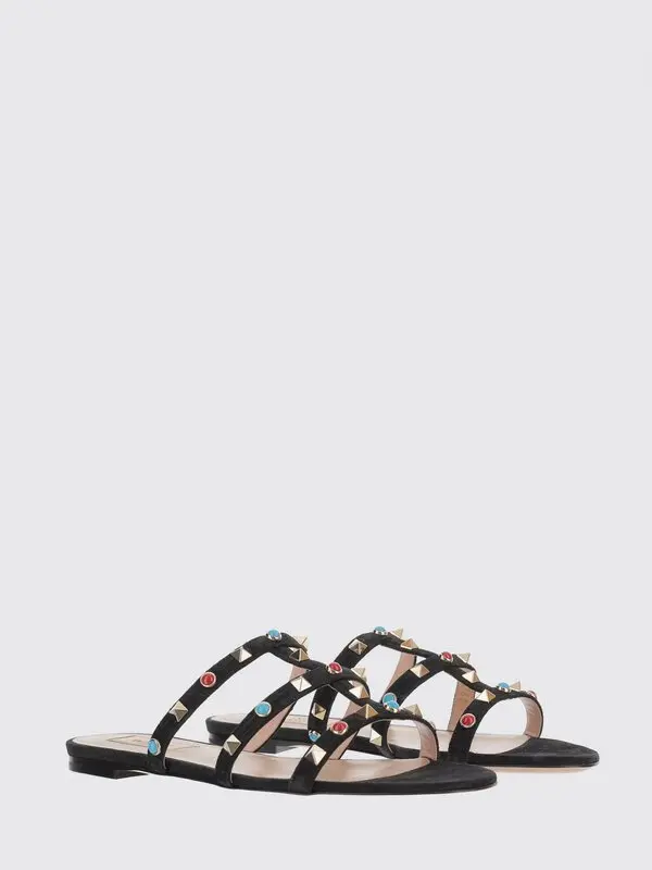 Valentino Garavani Rockstud Embellished Suede Sandals