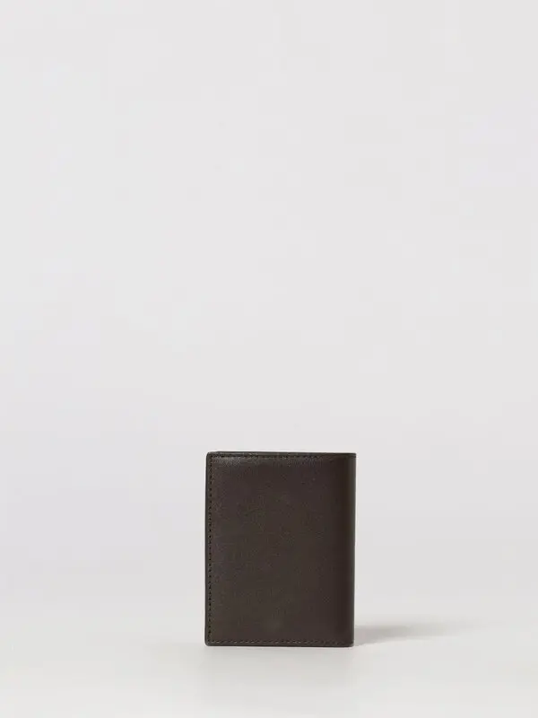 Comme Des Garçons Bifold Wallet In Sheepskin With Laminated Logo - Brown